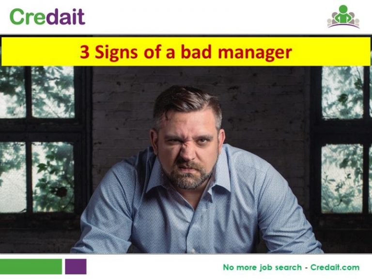 3 Signs of a bad manager | Credait